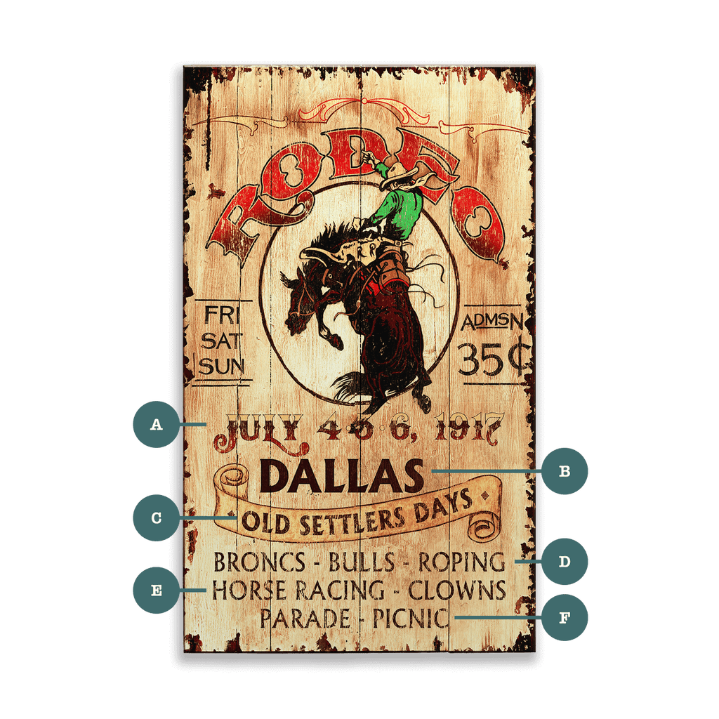 Old Settlers Days Rodeo - Wood & Metal Wall Art – Old Wood Signs Wholesale