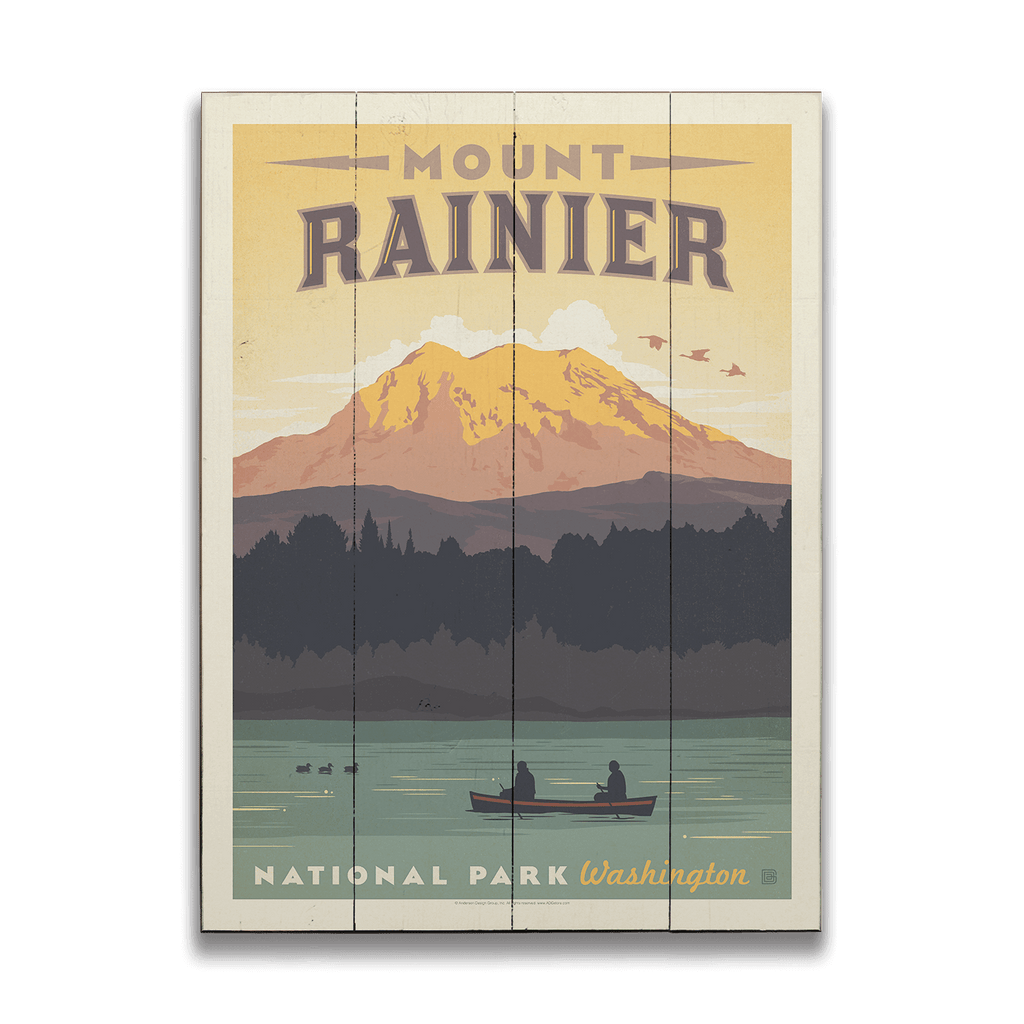 Mount Rainer National Park - Wood & Metal Wall Art – Old Wood Signs ...