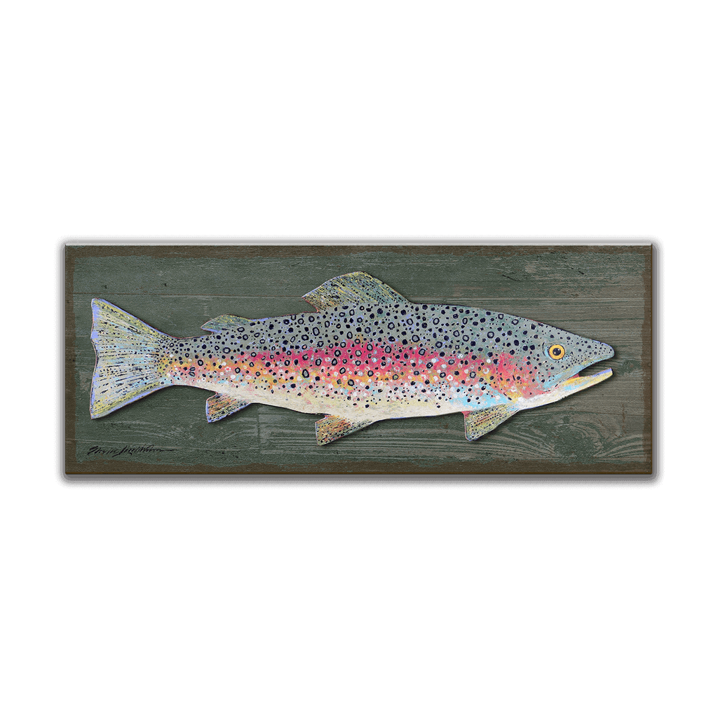 Rainbow Trout: Generic - Metal on Wood – Old Wood Signs Wholesale